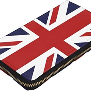 Union Jack British Flag Leather Wallet Long Clutch Purse Fashion Wristlet Handbag