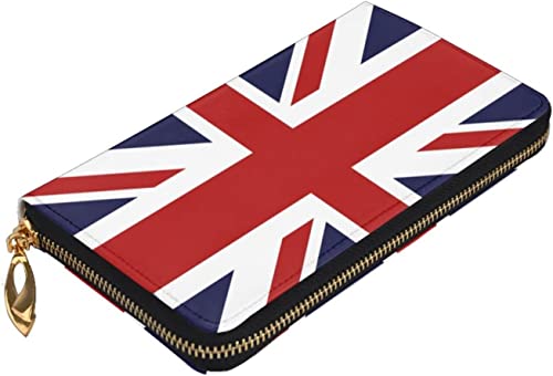 Union Jack British Flag Leather Wallet Long Clutch Purse Fashion Wristlet Handbag