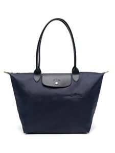 longchamp ‘large ‘le pliage green’ nylon tote shoulder bag, navy