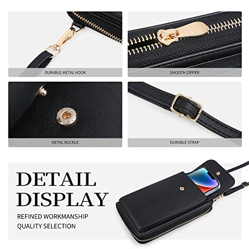 Crossbody Bag Small Ladies Bag Mobile Wallet with Multiple Credit Card Holders Made of PU Leather with Multiple Pockets