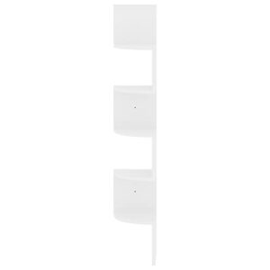 VanTook Wall Mount Floating Corner Shelf, 5-Tier Radial Wall Shelves, Easy to Install Tiered Wall Storage Organizer for Bedrooms, Bathrooms, Kitchen, Offices and Living Rooms - High Gloss White