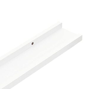 homiuse 2 Pack Floating Shelves 15.7" Wall Shelves for Bathroom Shelf Decor Floating Shelf Bracket Wall Mounted Shelves for Bedroom Picture Frame Ledge Shelves for Wall Storage Small Shelf White MDF