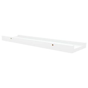 homiuse 2 Pack Floating Shelves 15.7" Wall Shelves for Bathroom Shelf Decor Floating Shelf Bracket Wall Mounted Shelves for Bedroom Picture Frame Ledge Shelves for Wall Storage Small Shelf White MDF