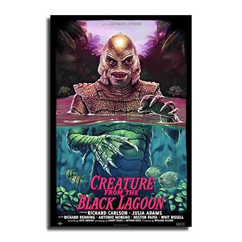 The 1954 Horror Film, The Creature from The Black Lagoon Canvas Art Poster and Wall Art Picture Print Modern Family Bedroom Decor Posters 16x24inch(40x60cm)