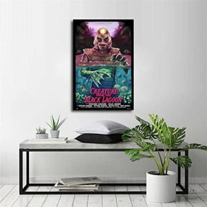 The 1954 Horror Film, The Creature from The Black Lagoon Canvas Art Poster and Wall Art Picture Print Modern Family Bedroom Decor Posters 16x24inch(40x60cm)