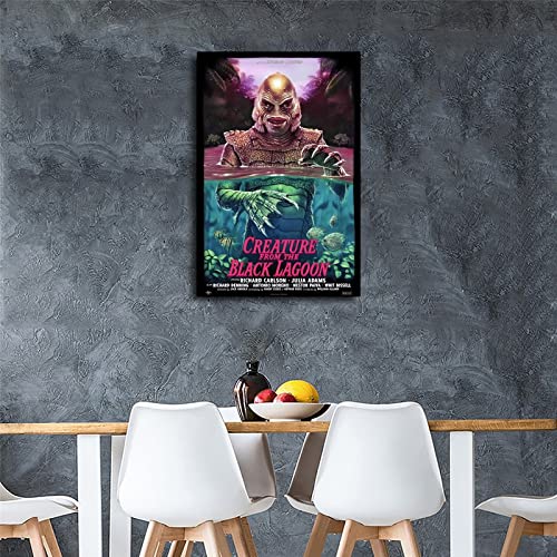 The 1954 Horror Film, The Creature from The Black Lagoon Canvas Art Poster and Wall Art Picture Print Modern Family Bedroom Decor Posters 16x24inch(40x60cm)