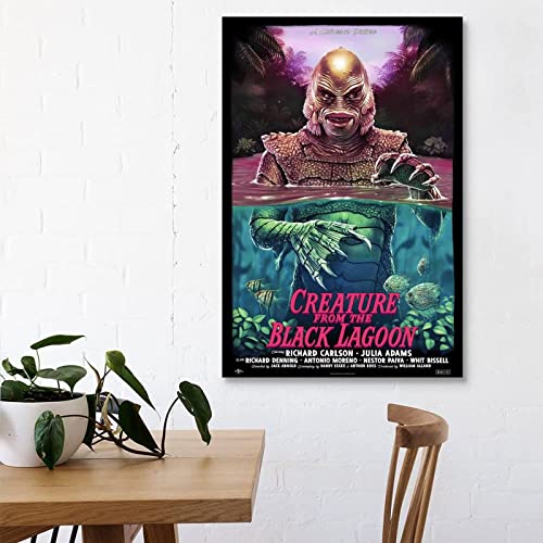 The 1954 Horror Film, The Creature from The Black Lagoon Canvas Art Poster and Wall Art Picture Print Modern Family Bedroom Decor Posters 16x24inch(40x60cm)