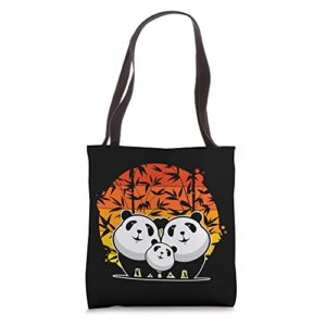 retro panda bear lover, funny animal lover, retro vintage tote bag