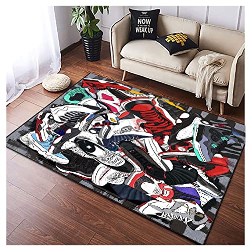 Sneakers Rug, Custom Sneakers, Sneakers, Street Rug,Cool Rug, Rug, Hypebeast Rug, Sport Rug, Sneaker Art, Rug for Living Room pe002 (2.6x3.9 feet - 80x120 cm)