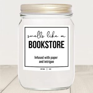 YouNique Designs Bookstore Candle - Soy Candles for Home Scented Book Lovers Gifts, Funny Book Candles Gifts for Women, 8 oz, Gifts for Book Lovers Scented Candles