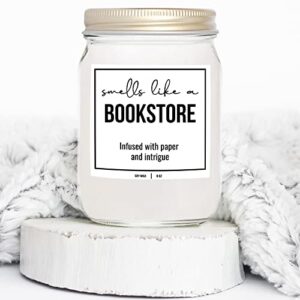 YouNique Designs Bookstore Candle - Soy Candles for Home Scented Book Lovers Gifts, Funny Book Candles Gifts for Women, 8 oz, Gifts for Book Lovers Scented Candles