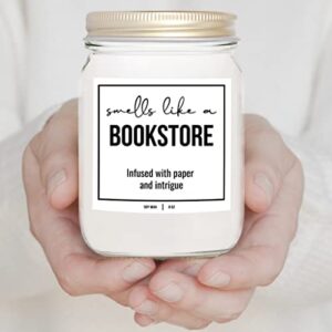 YouNique Designs Bookstore Candle - Soy Candles for Home Scented Book Lovers Gifts, Funny Book Candles Gifts for Women, 8 oz, Gifts for Book Lovers Scented Candles