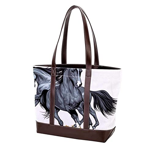 Arabian Horse Tote Bags Large Leather canvas Purses and Handbags for Women Top Handle Shoulder Satchel Hobo Bags