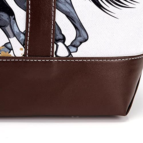 Arabian Horse Tote Bags Large Leather canvas Purses and Handbags for Women Top Handle Shoulder Satchel Hobo Bags