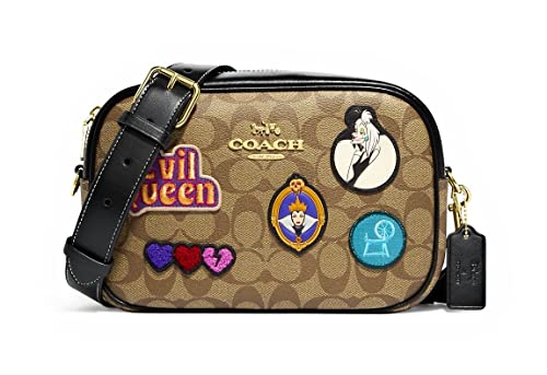 COACH Women's Jamie Camera Bag (Signature Canvas - Patches - Villains Motif - Khaki Multi)