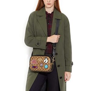 COACH Women's Jamie Camera Bag (Signature Canvas - Patches - Villains Motif - Khaki Multi)