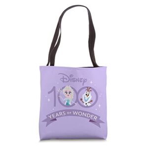 disney 100 anniversary frozen elsa and olaf wonder d100 tote bag