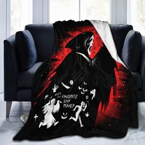 horror movie blanket flannel ultra-soft plush throw super fuzzy warm lightweight thermal fleece all season cozy blankets for travel office outdoor home couch living room bed sofa 50″x40″