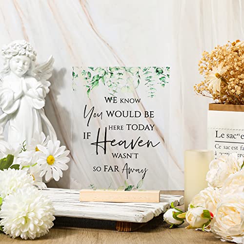 4 Pcs Acrylic Wedding Signs for Ceremony and Reception 8 x 6 Inch Wedding Reception Signs with Wooden Stand Memorial Reserved Table Signs Clear Cards and Gifts Sign for Wedding Guest Book Signs