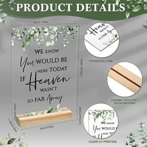 4 Pcs Acrylic Wedding Signs for Ceremony and Reception 8 x 6 Inch Wedding Reception Signs with Wooden Stand Memorial Reserved Table Signs Clear Cards and Gifts Sign for Wedding Guest Book Signs