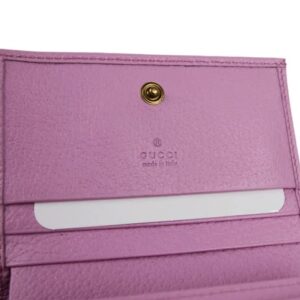 Gucci Marmont Women's Pink Leather Wallet w/Crystal Double G 499783 5871