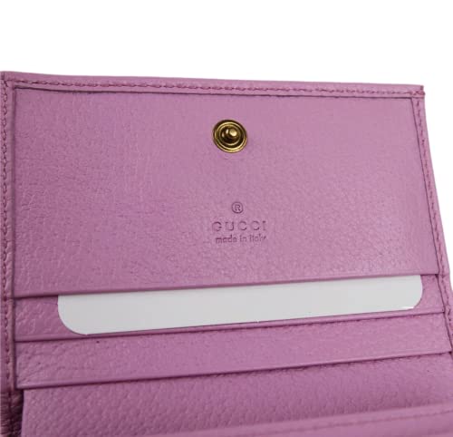 Gucci Marmont Women's Pink Leather Wallet w/Crystal Double G 499783 5871