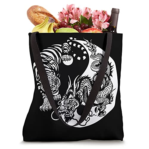 Yin Yang Dragon Tiger Tote Bag