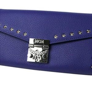 MCM Women's Spectrum Blue Leather Patricia Studded Large Chain Wallet MYL9SPA40HG001