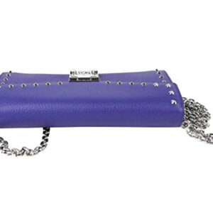 MCM Women's Spectrum Blue Leather Patricia Studded Large Chain Wallet MYL9SPA40HG001