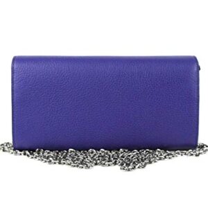 MCM Women's Spectrum Blue Leather Patricia Studded Large Chain Wallet MYL9SPA40HG001