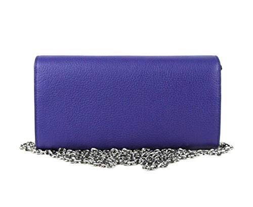 MCM Women's Spectrum Blue Leather Patricia Studded Large Chain Wallet MYL9SPA40HG001