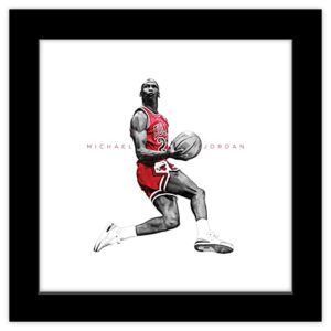 trends international gallery pops michael jordan – iconic jordan wall art wall poster, 12″ x 12″, black frame version