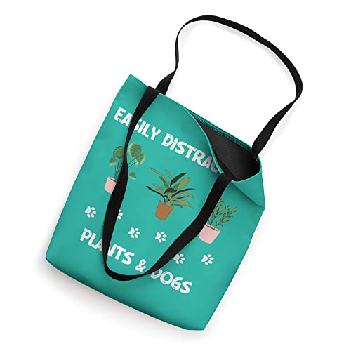 Easily Distracted By Dogs And Plants | Funny Hobby | Garden Tote Bag