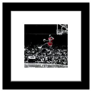 trends international gallery pops michael jordan – flight progression sequence 4 wall art wall poster, 12″ x 12″, black frame version