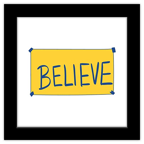 Trends International Gallery Pops Ted Lasso - Believe Wall Art Wall Poster, 12" x 12", Black Frame Version