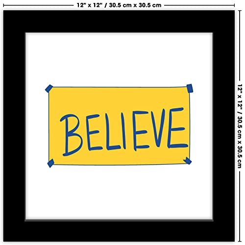 Trends International Gallery Pops Ted Lasso - Believe Wall Art Wall Poster, 12" x 12", Black Frame Version