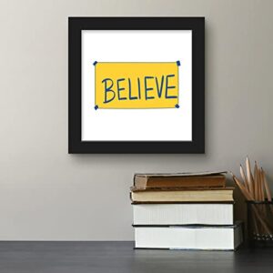 Trends International Gallery Pops Ted Lasso - Believe Wall Art Wall Poster, 12" x 12", Black Frame Version