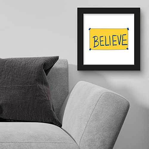 Trends International Gallery Pops Ted Lasso - Believe Wall Art Wall Poster, 12" x 12", Black Frame Version