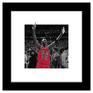 trends international gallery pops michael jordan – pinstripe dunk color pop wall art wall poster, 12″ x 12″, black frame version