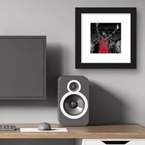 Trends International Gallery Pops Michael Jordan - Pinstripe Dunk Color Pop Wall Art Wall Poster, 12" x 12", Black Frame Version