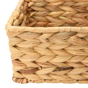 Household Essentials, Natural Water Hyacinth Rectangular Storage Basket