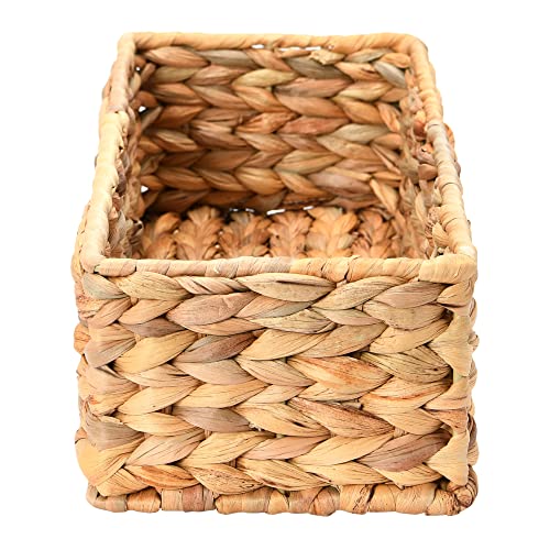 Household Essentials, Natural Water Hyacinth Rectangular Storage Basket