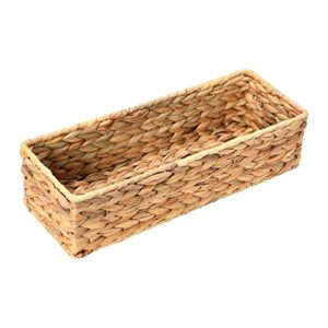 Household Essentials, Natural Water Hyacinth Rectangular Storage Basket