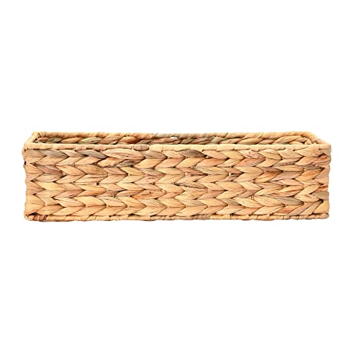 Household Essentials, Natural Water Hyacinth Rectangular Storage Basket