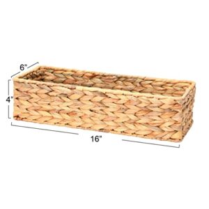 Household Essentials, Natural Water Hyacinth Rectangular Storage Basket