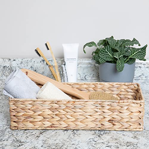 Household Essentials, Natural Water Hyacinth Rectangular Storage Basket