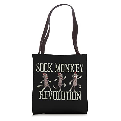 Sock Monkey Revolution Vintage Distressed Tote Bag