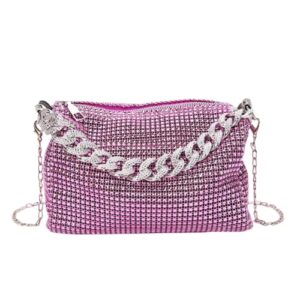 bling rhinestone hobo bag for women crystal evening handbag underarm bag tote for party wedding