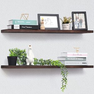 Marsmiles Natural Wood Floating Shelves,Rustic Brown