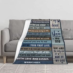 MQTMJBN Gifts for Boyfriend Husband Blanket Anniversary Birthday Gifts for Him Men, I Love You Gifts for Husband, Christmas Valentines Day Present for Man 50x60 inch…